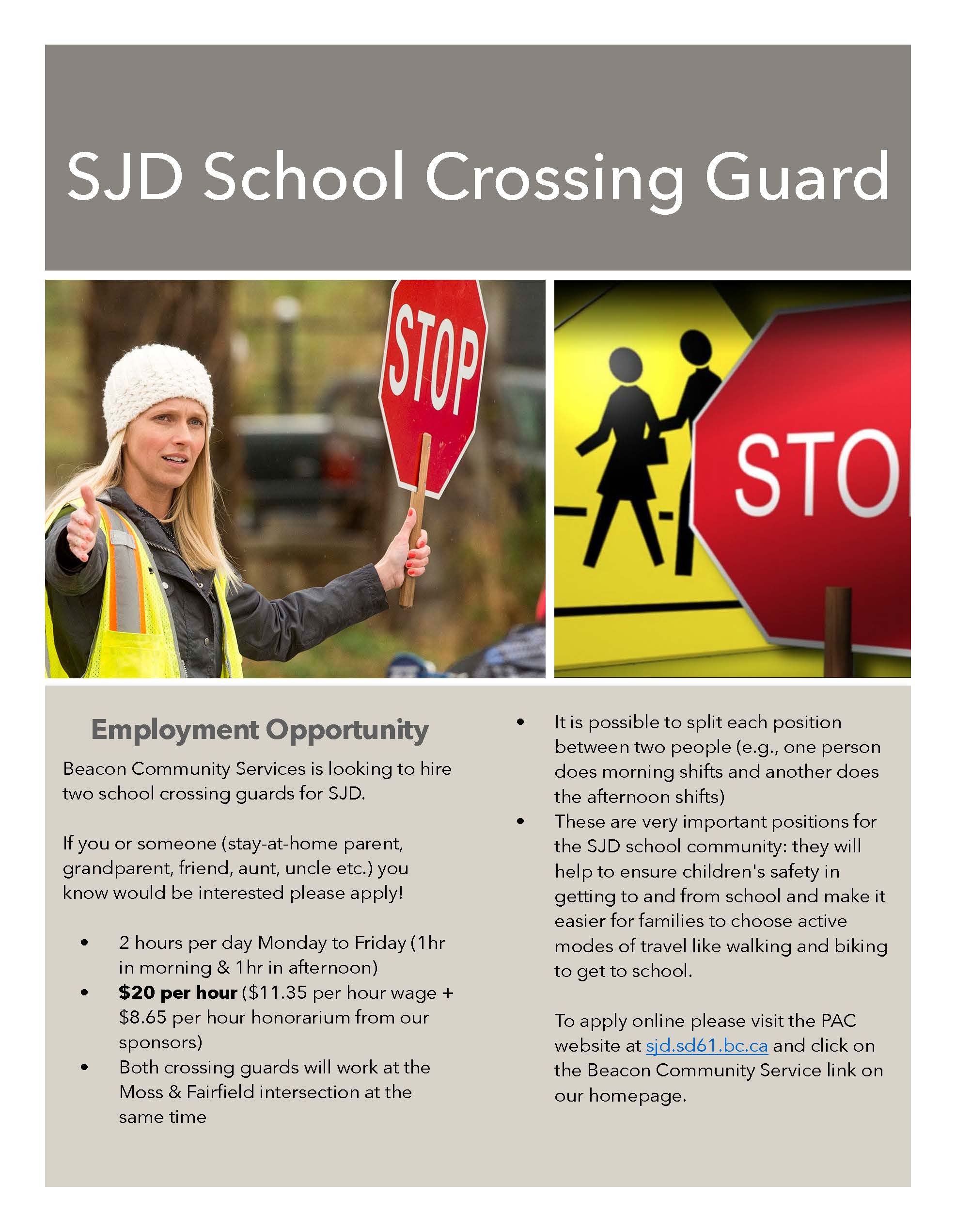 Crossing Guard Poster | Sir James Douglas School PAC – Victoria BC